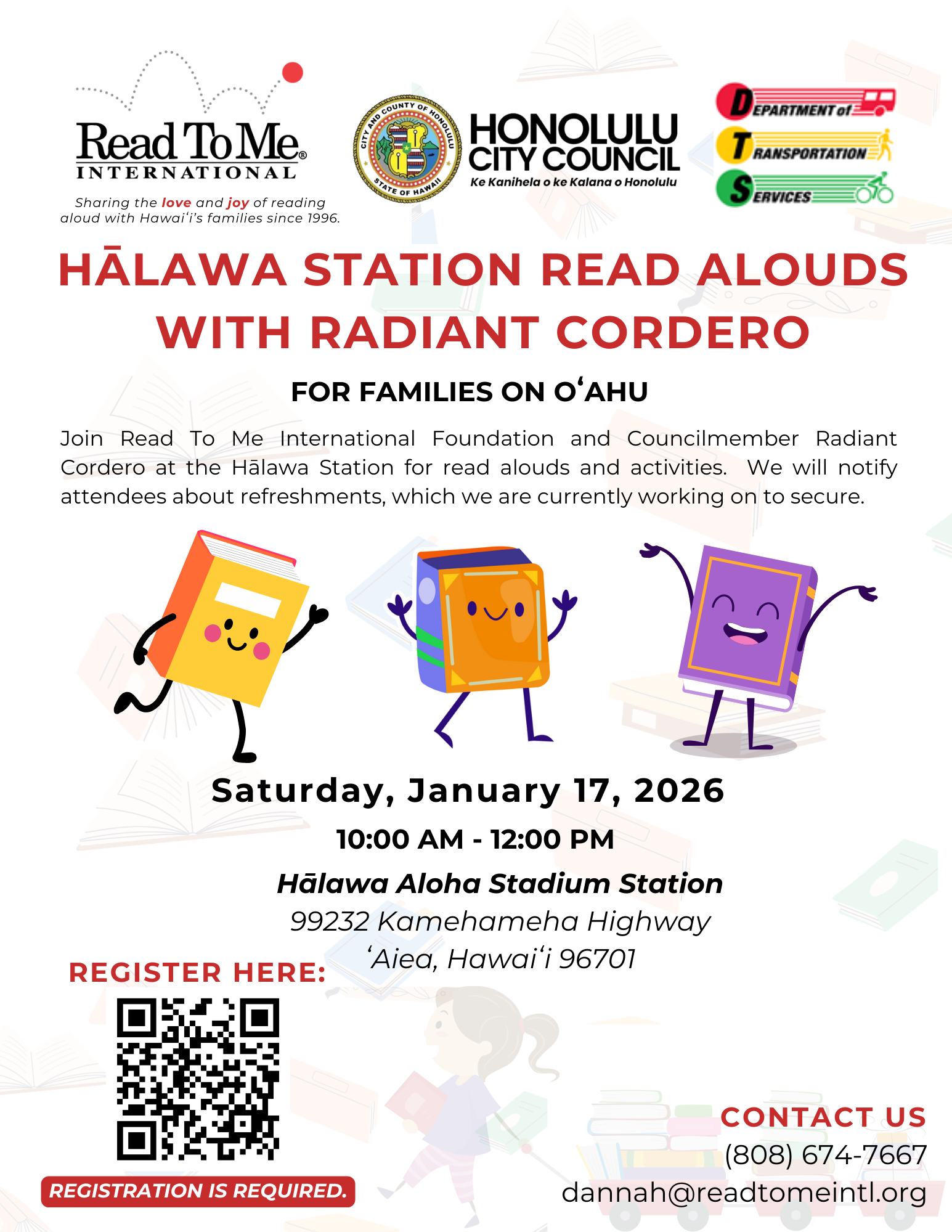Hālawa Station Read Alouds with Councilmember Radiant Cordero - Read To Me
