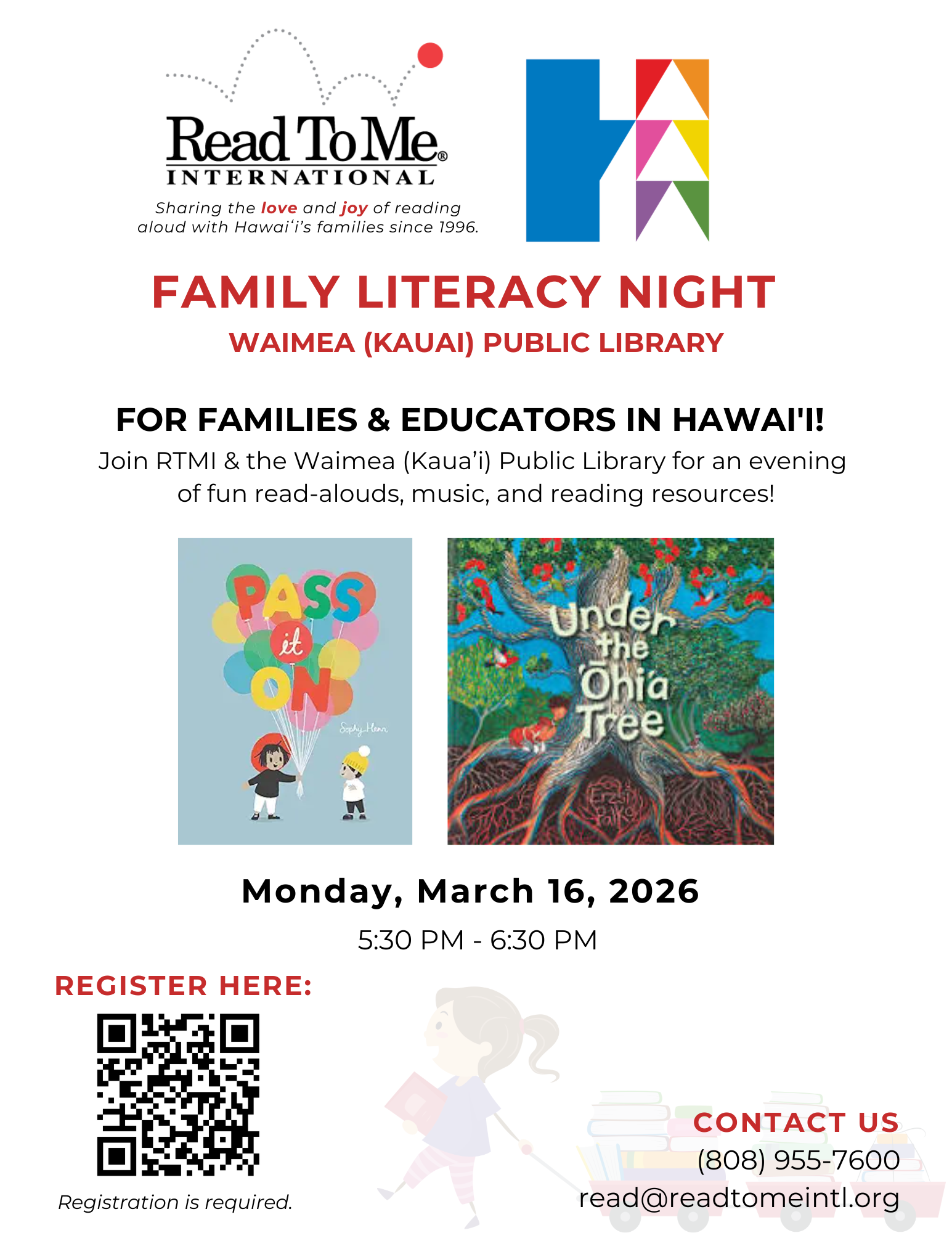 RTMI & Waimea (Kauai) Public Library Family Literacy Night - Read To Me